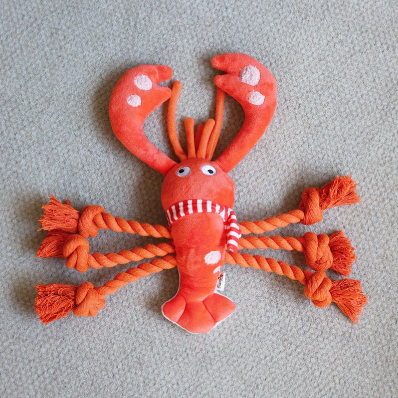 Christmas Lobster Dog Rope Toy: Squeaky Puppy Chew Toy - Etsy