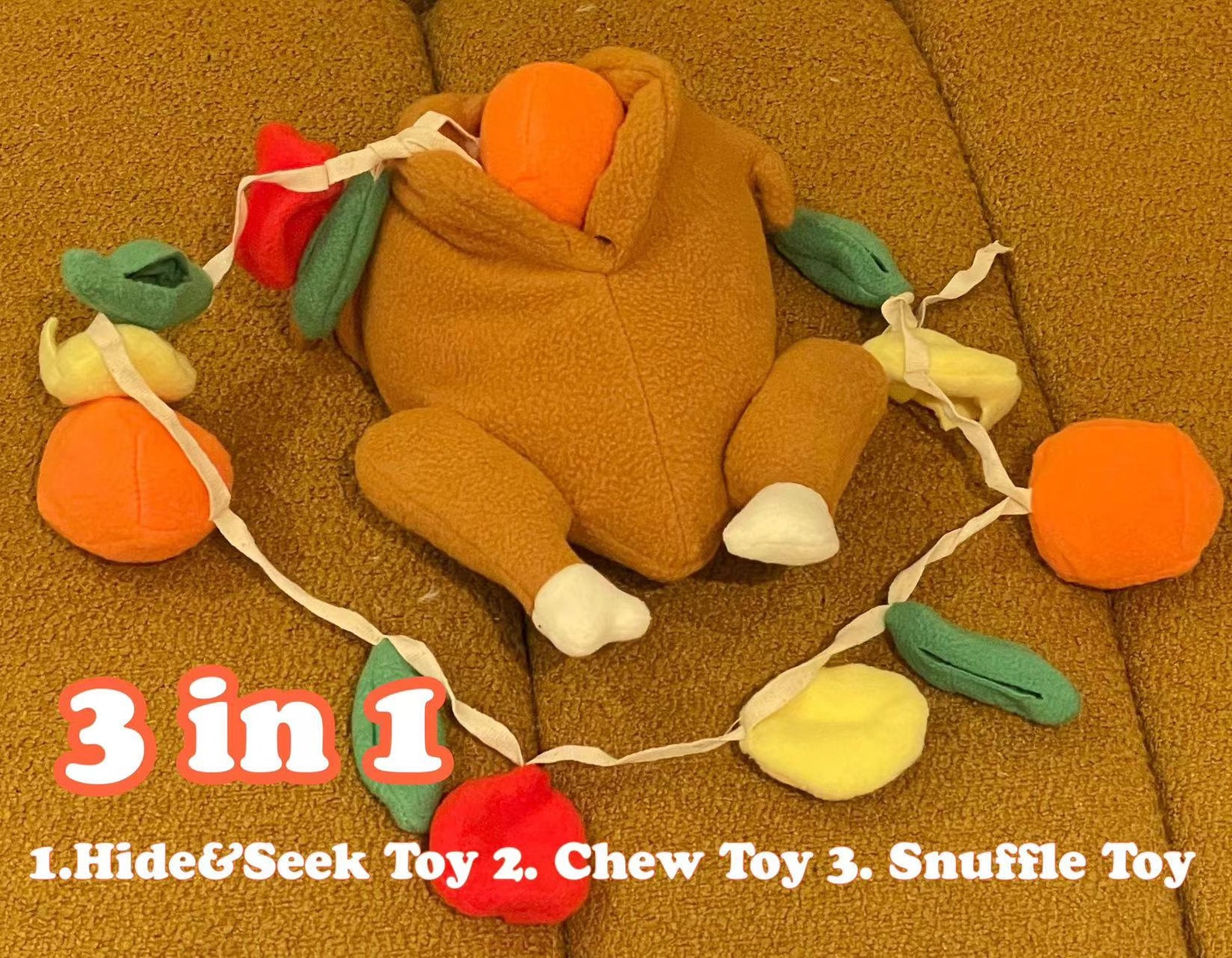Turkey Dog Hide and Seek Toy: Plush Thanksgiving Puzzle Toy - Etsy