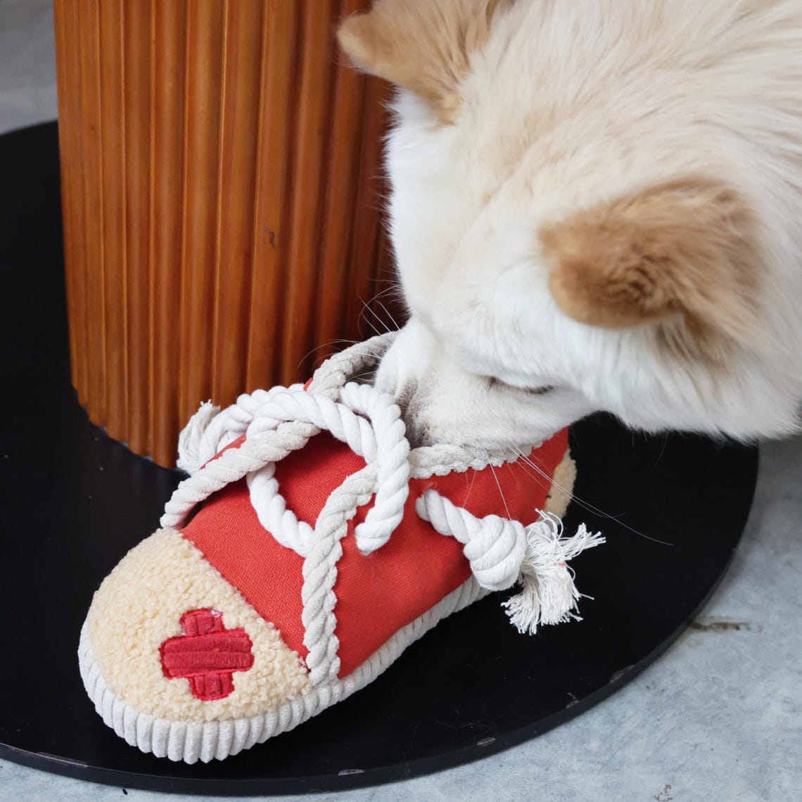 Dog Rope Shoe Toy: Squeaky Snuffle & Dental Chew - Etsy