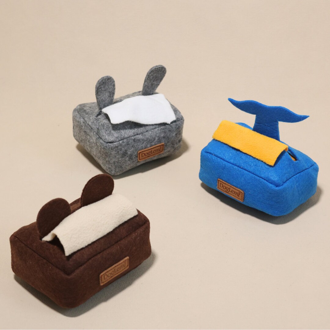 Tissue Box Dog Snuffle Toy, Grey Hide and Seek Toy, Nose Work, Dog ...
