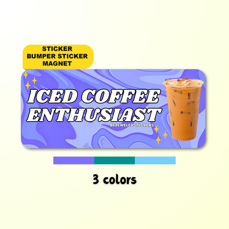 Iced Coffee Sticker - Etsy