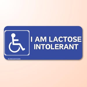 I Am Lactose Intolerant | Funny Meme Lactose Intolerant Sticker, Bumper ...