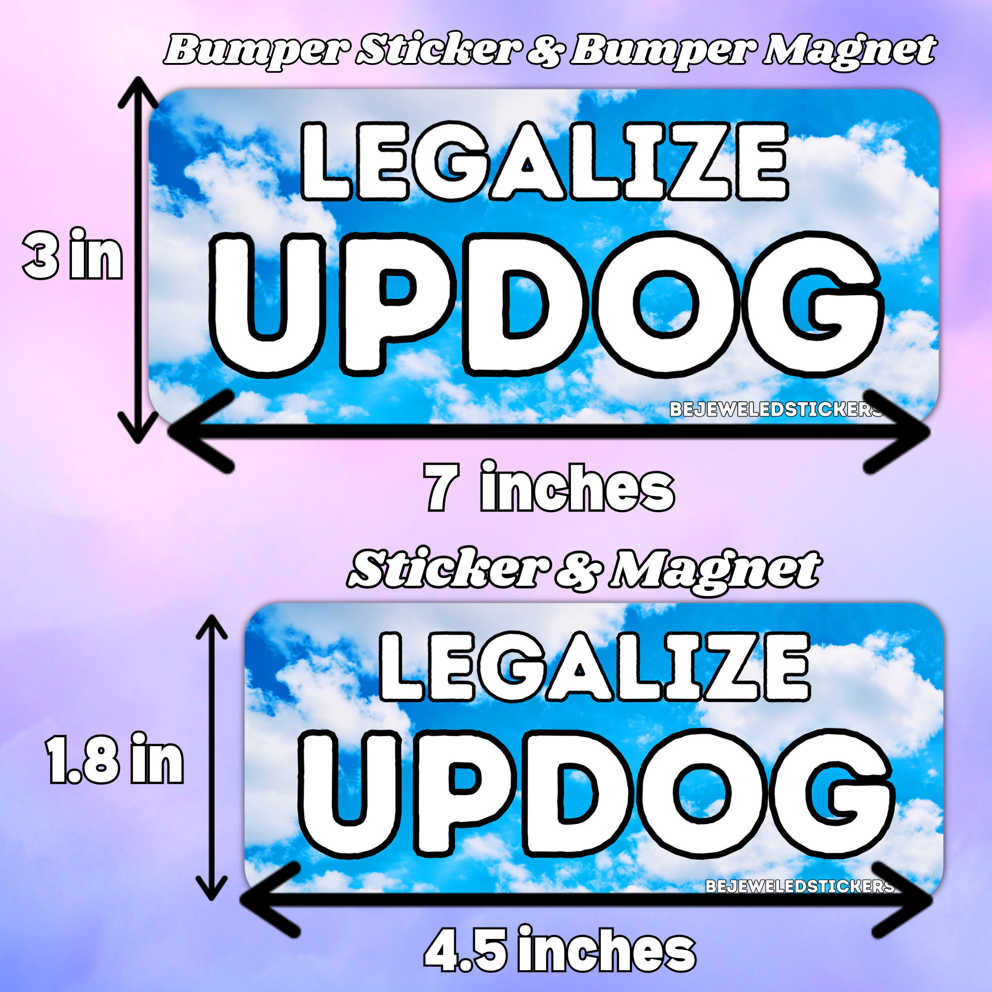 Legalize UPDOG | Funny Viral Meme Gen Z Sticker, Bumper Sticker, Magnet ...