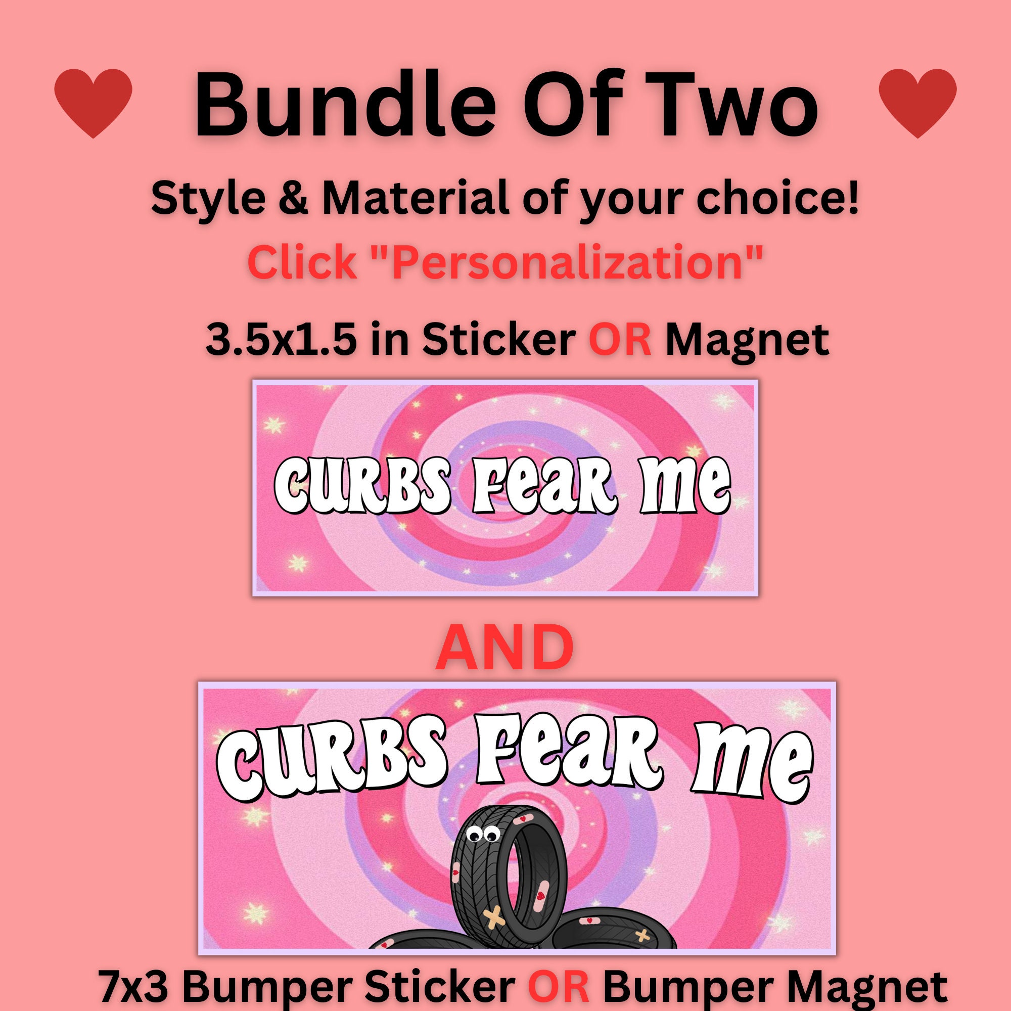 Curbs Fear Me Funny Cute Gen Z Sticker Bumper Sticker & - Etsy Australia