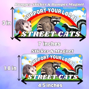 Support Your Local Street Cats | Cute Funny Sticker, Bumper Sticker ...