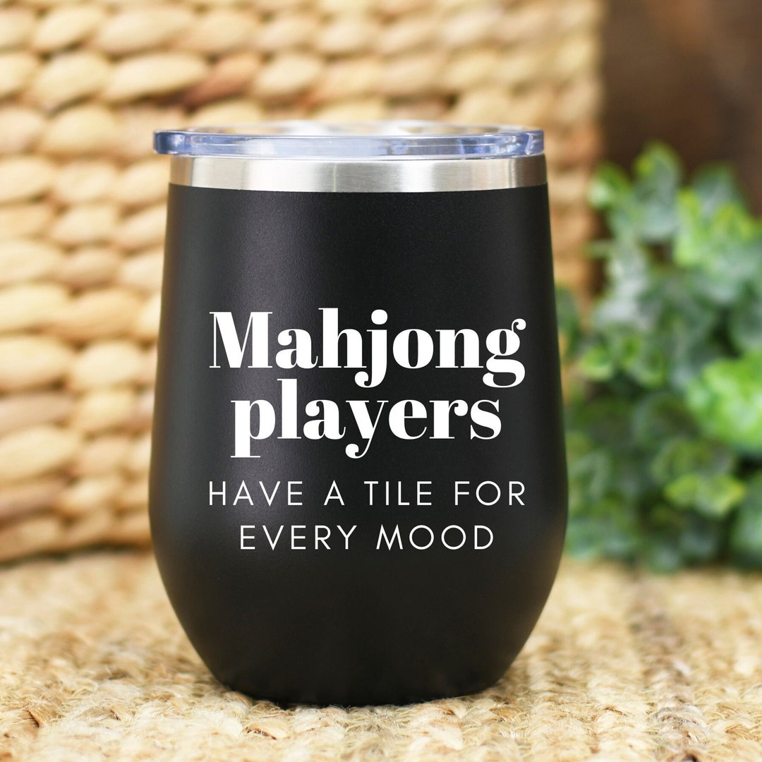 Mahjong Wine Tumbler, Mahjong Gifts, Gift for Mahjong Lover, Mah Jongg ...