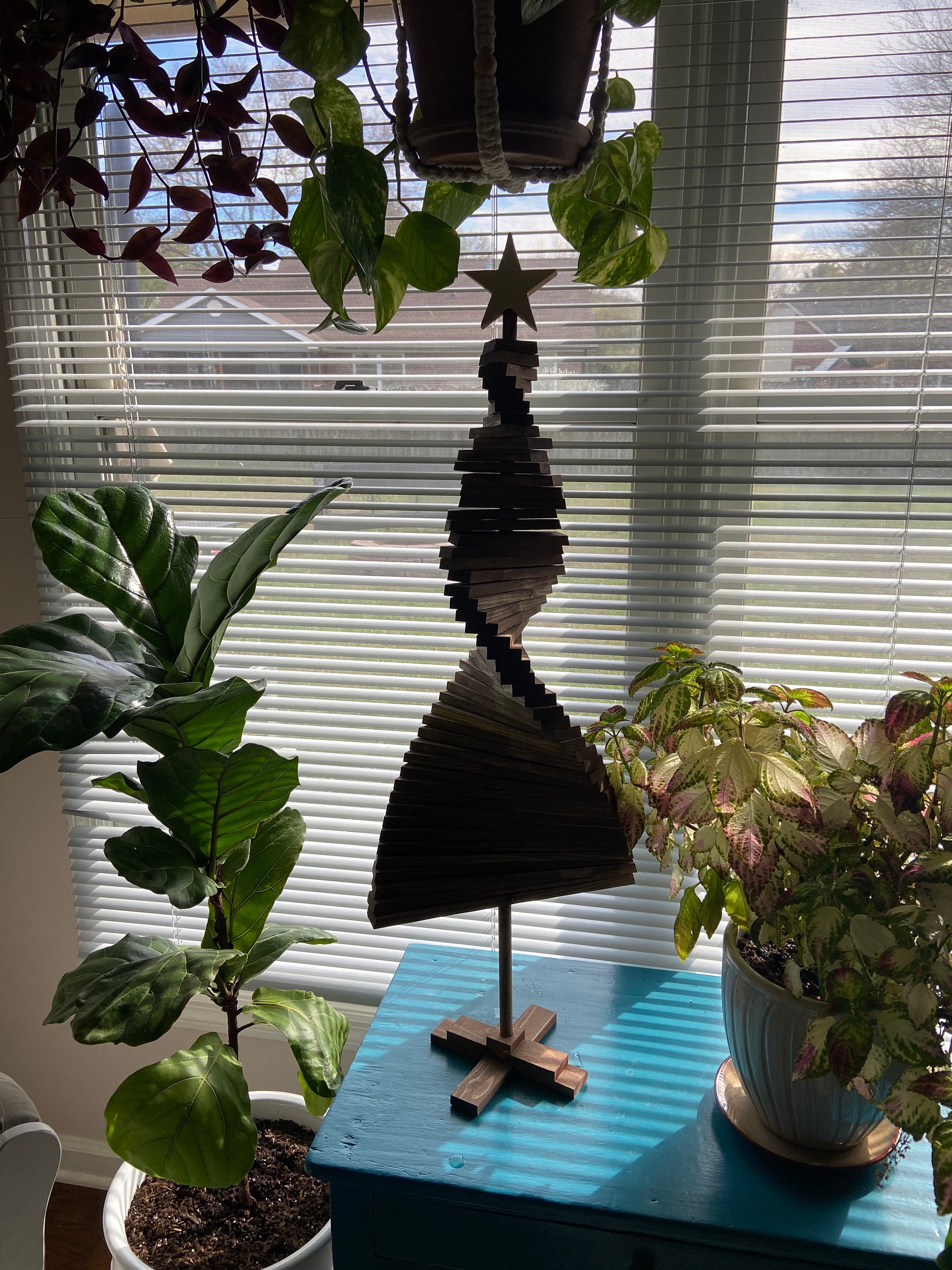 Rustic Wood Spiral Christmas Tree Stained - Etsy
