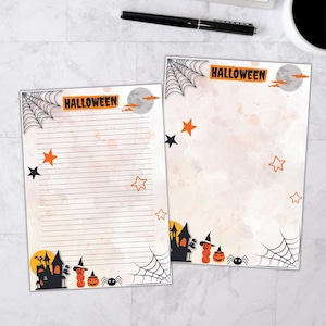 Trick or Treat Printable Stationery, Halloween Stationary Set, Letter ...