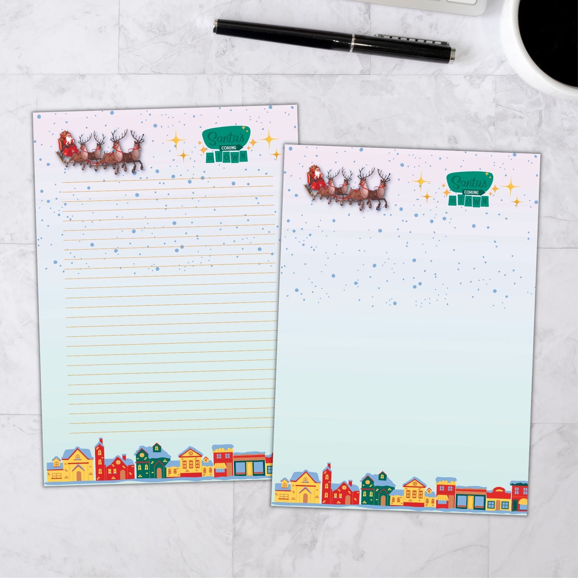 Christmas Santa Printable Stationery, Kids Letter Writing Paper ...