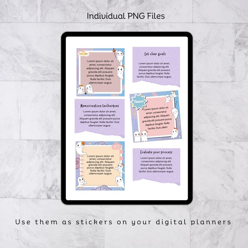 Halloween Printable Notepad Cute Ghost, Memo Pad Lined Unlined, Digital ...