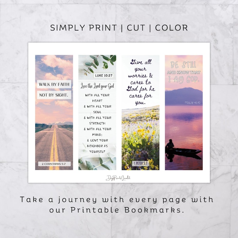 Printable Bookmarks Bible Verse, Christian Book Mark, Digital Bookmark ...