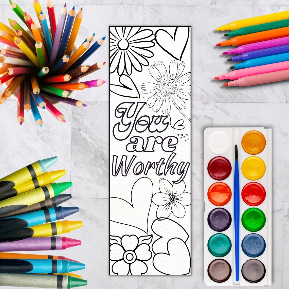 Printable Coloring Bookmarks, Motivational Quotes Bookmarks, Adult ...