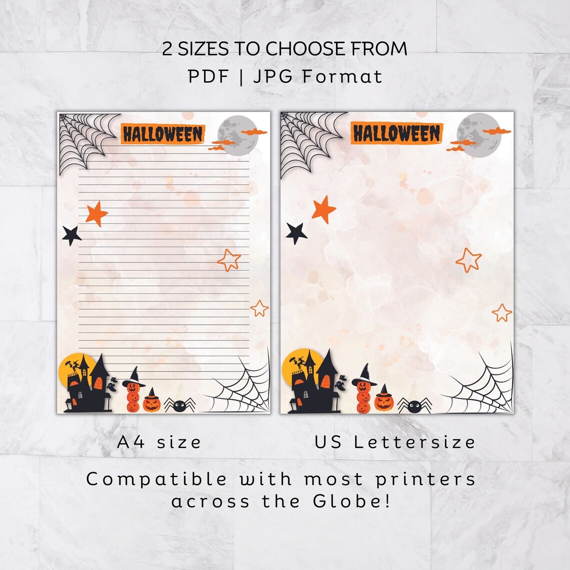 Trick or Treat Printable Stationery, Halloween Stationary Set, Letter ...