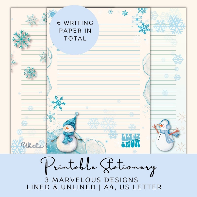 Snowflake Writing Paper - Etsy