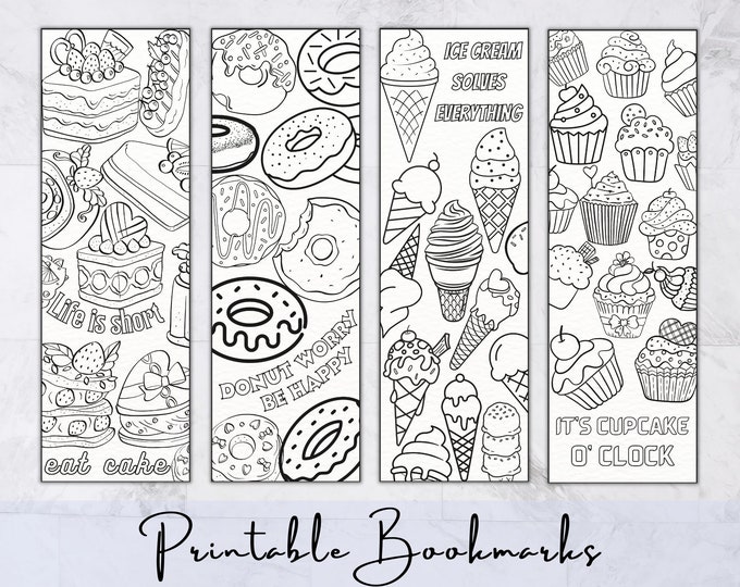 Coloring Bookmarks Set 4 Kids Coloring Printable Bookmarks Classroom ...