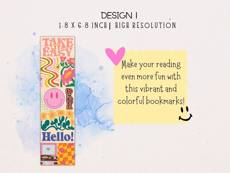Retro Style Printable Bookmarks Bookmark Set Digital - Etsy