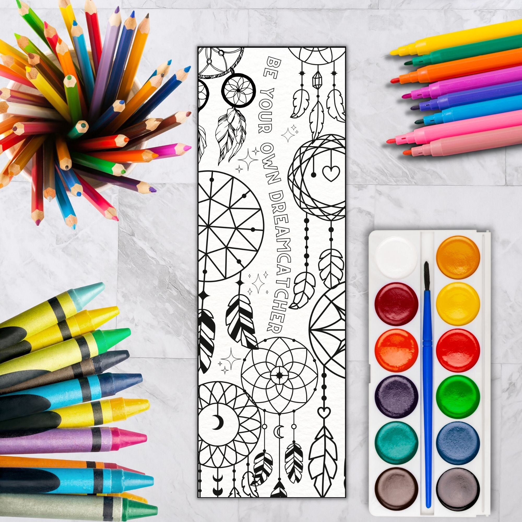Printable Coloring Bookmarks, Mystical Bookmark Set, Adult Coloring ...