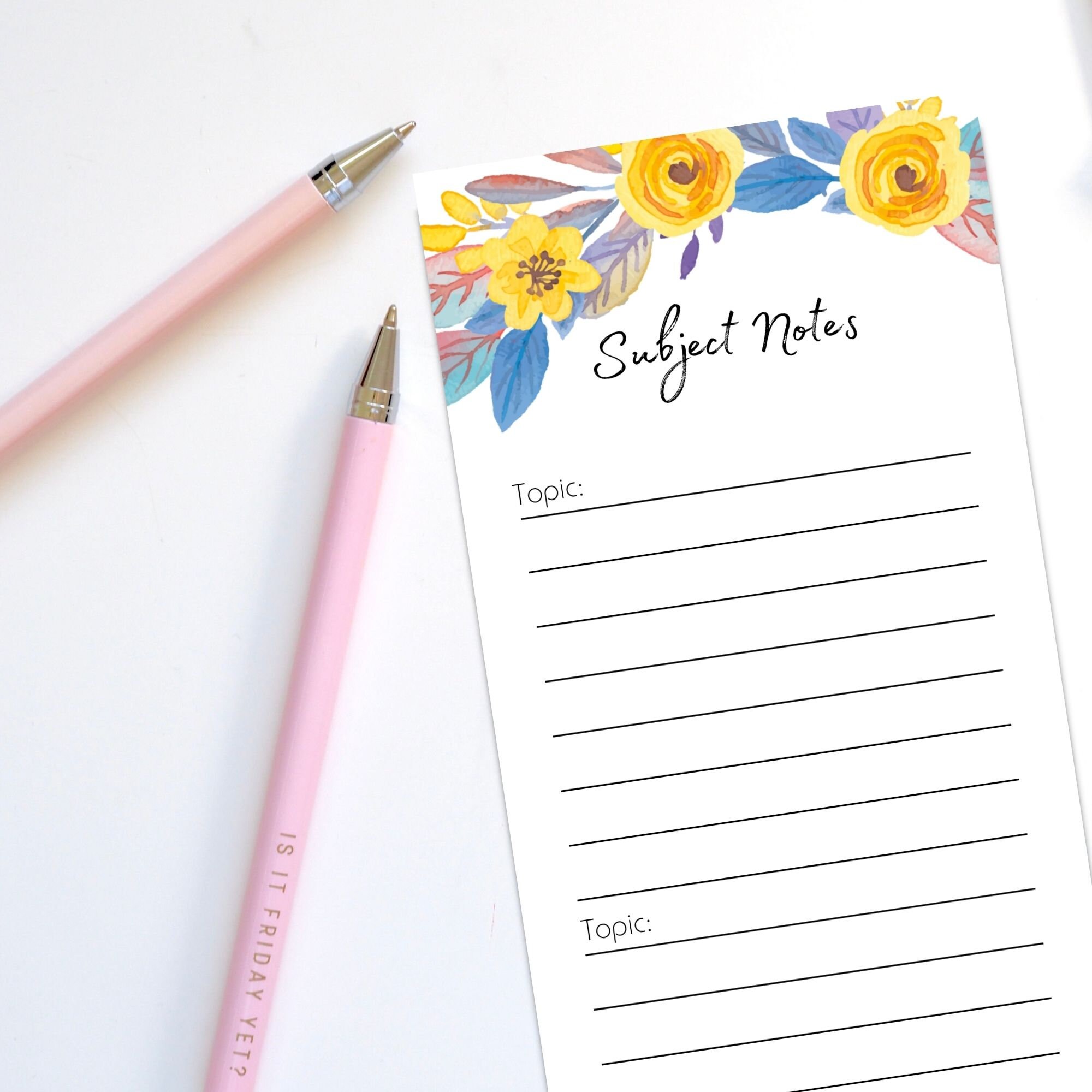 Printable Student Planner for Schedule, Subject Notes, and Homework ...