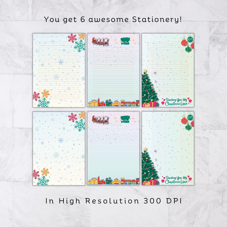 Christmas Santa Printable Stationery, Kids Letter Writing Paper ...