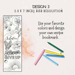 Printable Coloring Bookmarks Motivational Bookmarks Coloring - Etsy