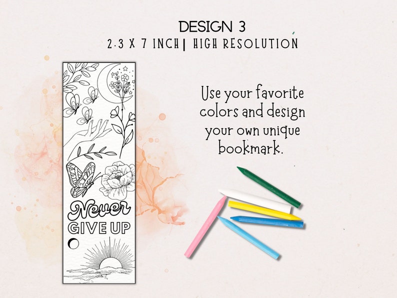 Printable Coloring Bookmarks Motivational Bookmarks Coloring - Etsy