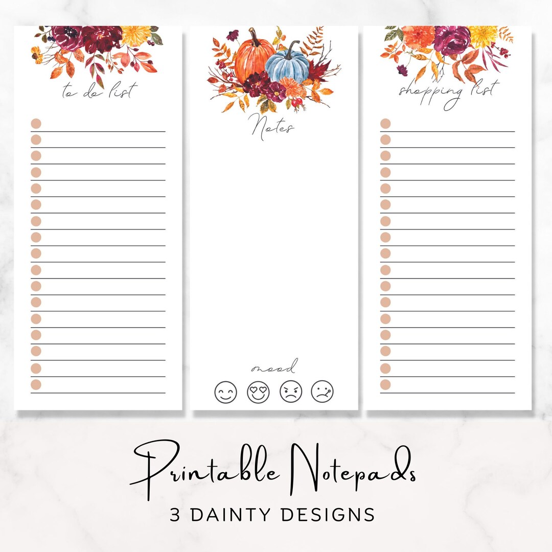 Printable Notepads Set 3-in-1 to Do List Shopping List and - Etsy