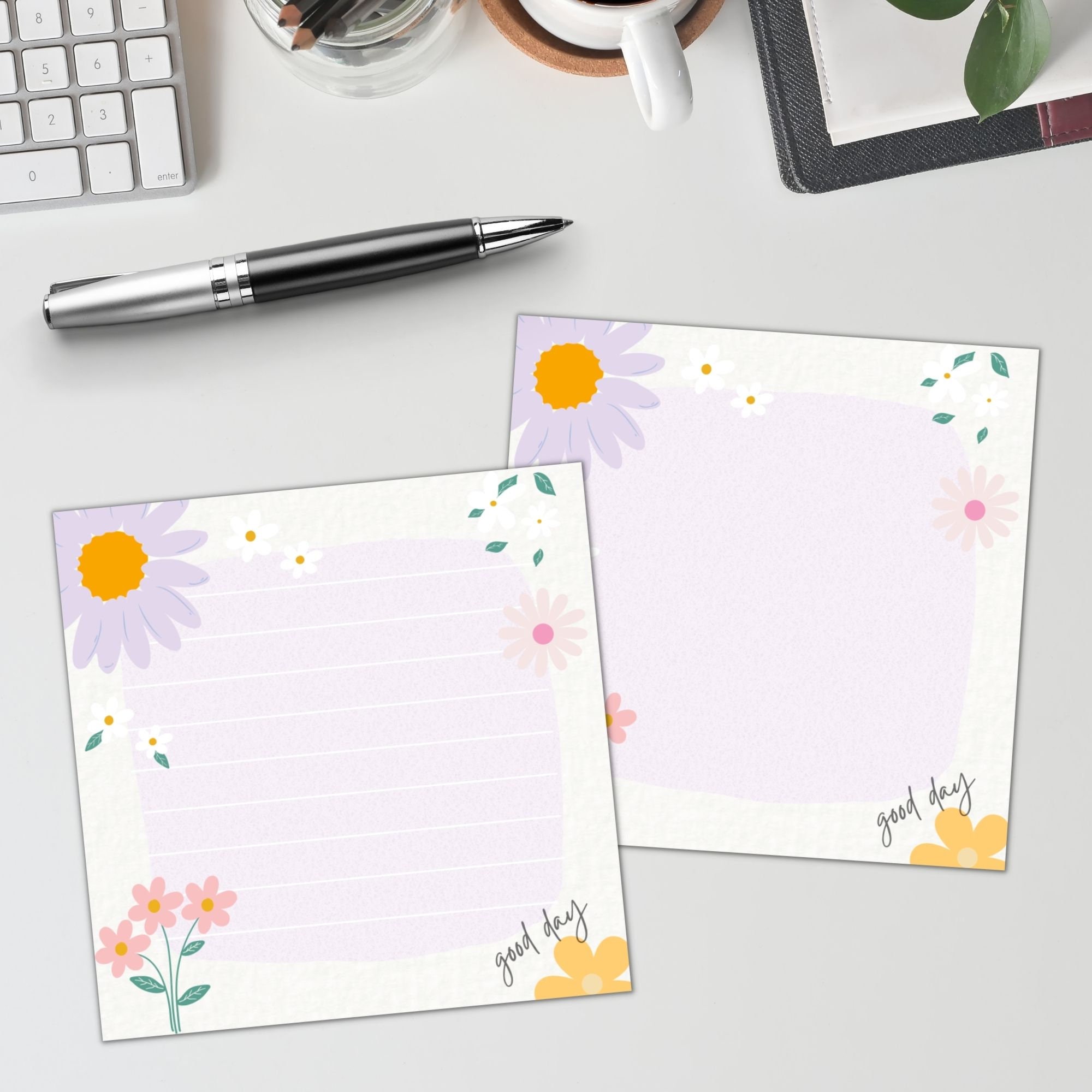 Pastel Daisy Memo Pad Printable, Cute Notepad, Digital Sticky Notes, to ...