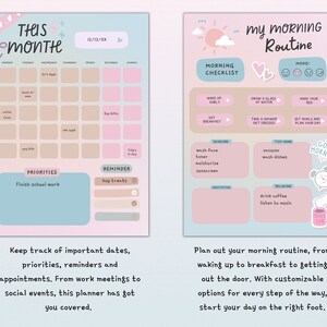 Daily Weekly Monthly Printable Planner, Habit Tracker, Morning Routine ...