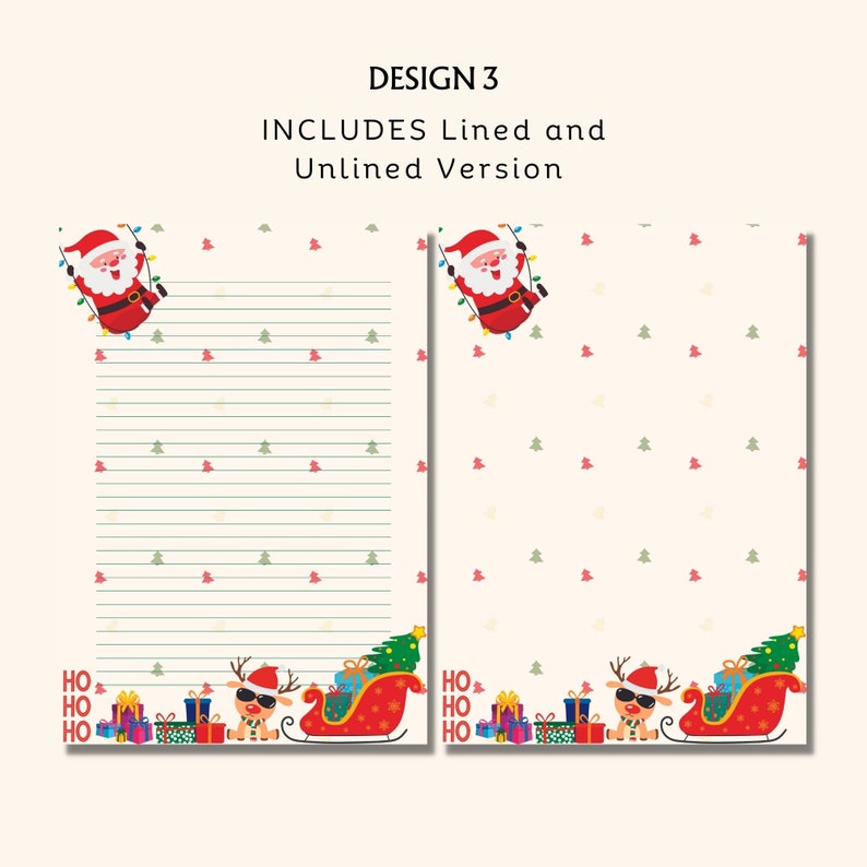 Santa Claus Christmas Printable Stationery, Cute Kids Letter Writing ...