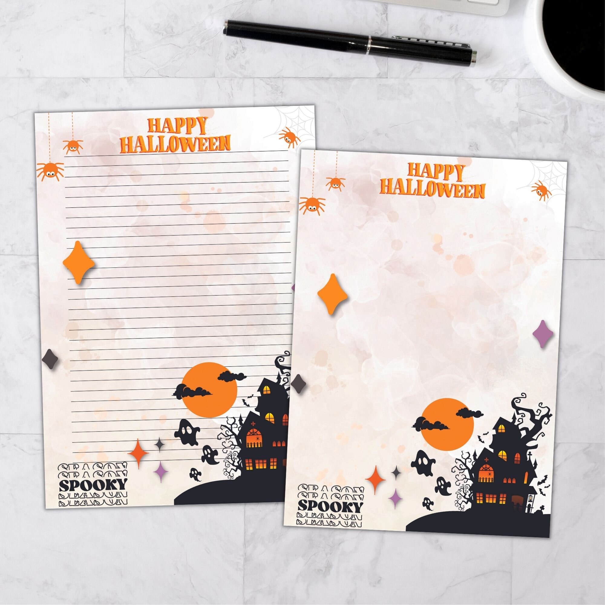 Trick or Treat Printable Stationery, Halloween Stationary Set, Letter ...
