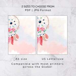 Dreamcatcher Printable Stationery, Letter Writing Paper, Printable ...