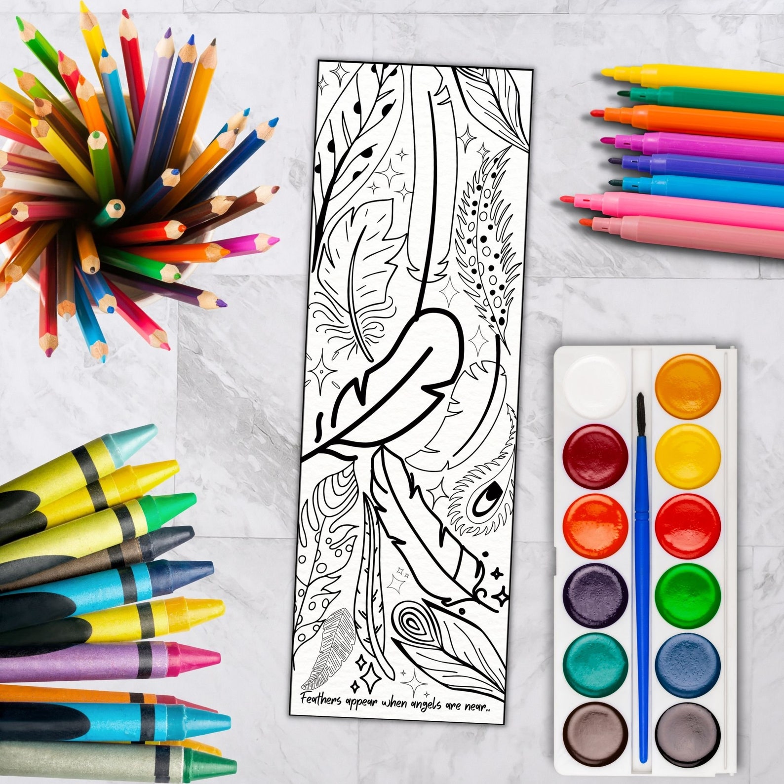 Printable Coloring Bookmarks, Mystical Bookmark Set, Adult Coloring ...