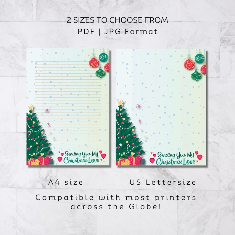 Christmas Santa Printable Stationery, Kids Letter Writing Paper ...
