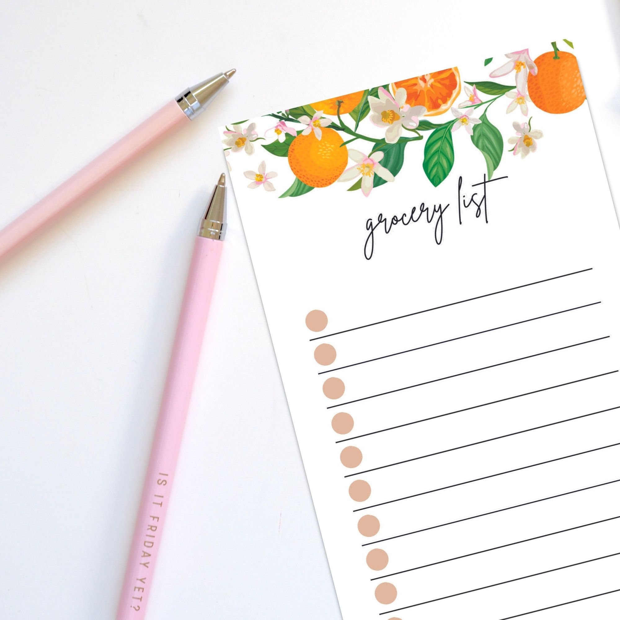 Citrus Printable Notepad Bundle Daily Schedule, Notes, and Grocery List ...