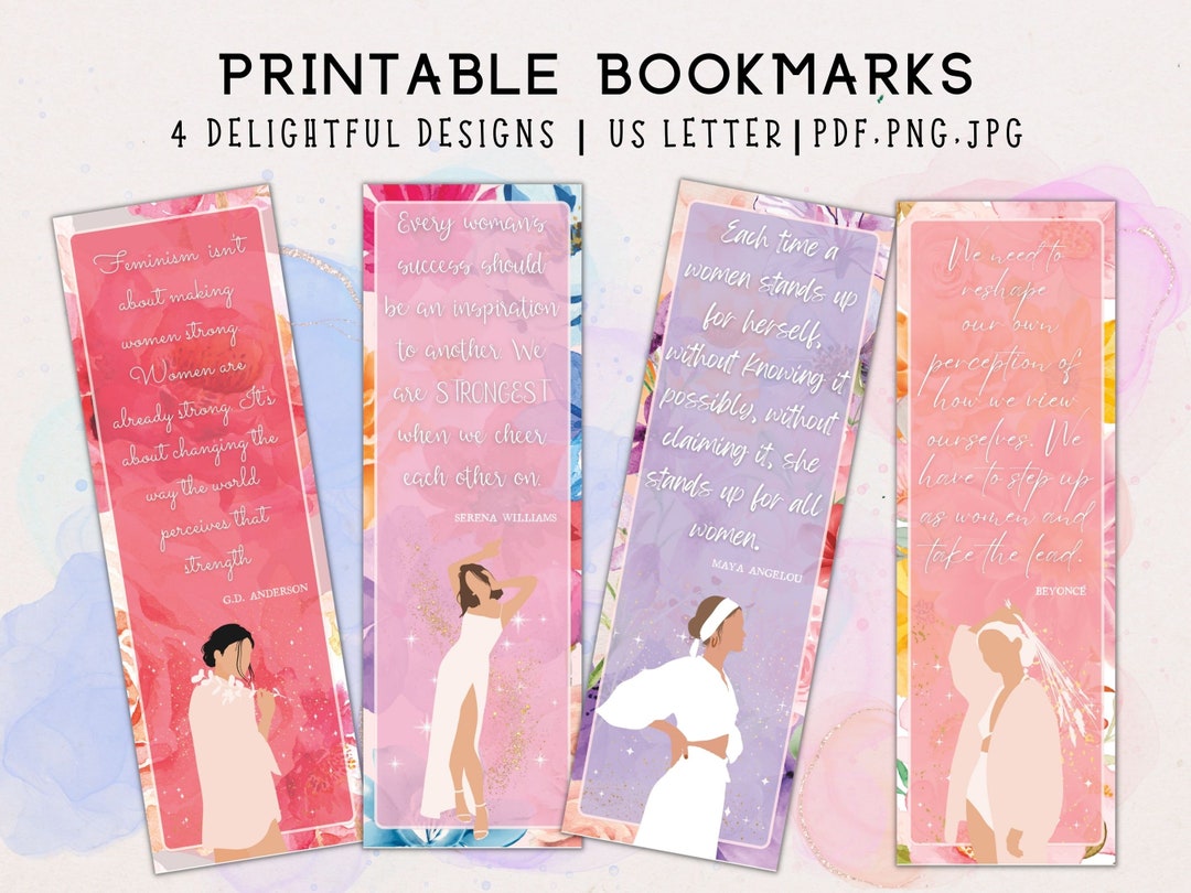 Womens Printable Bookmarks International Women's Day - Etsy