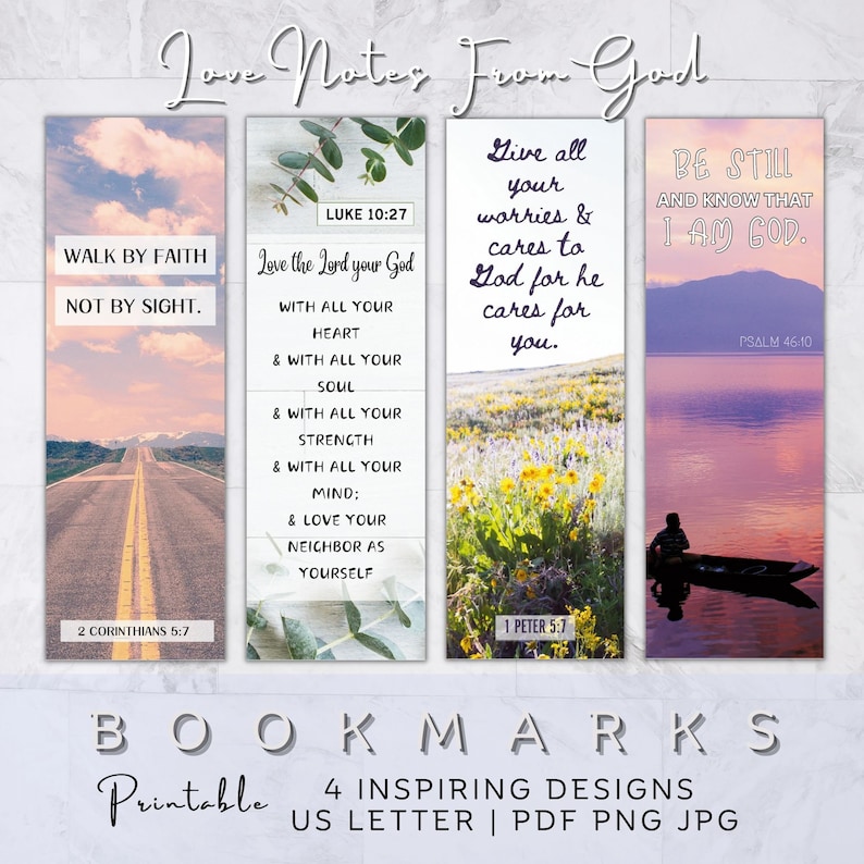 Printable Bookmarks Bible Verse, Christian Book Mark, Digital Bookmark ...