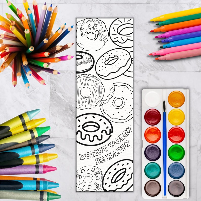 Printable Coloring Bookmarks, Cute Dessert Coloring Pages, Kids and ...