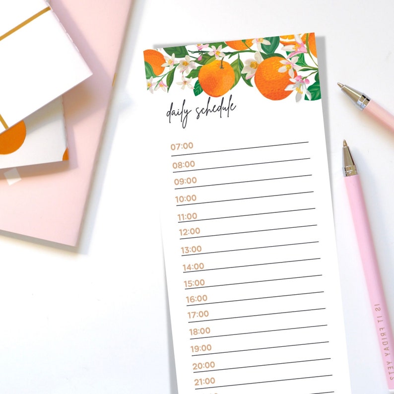 Citrus Printable Notepad Bundle Daily Schedule, Notes, and Grocery List ...