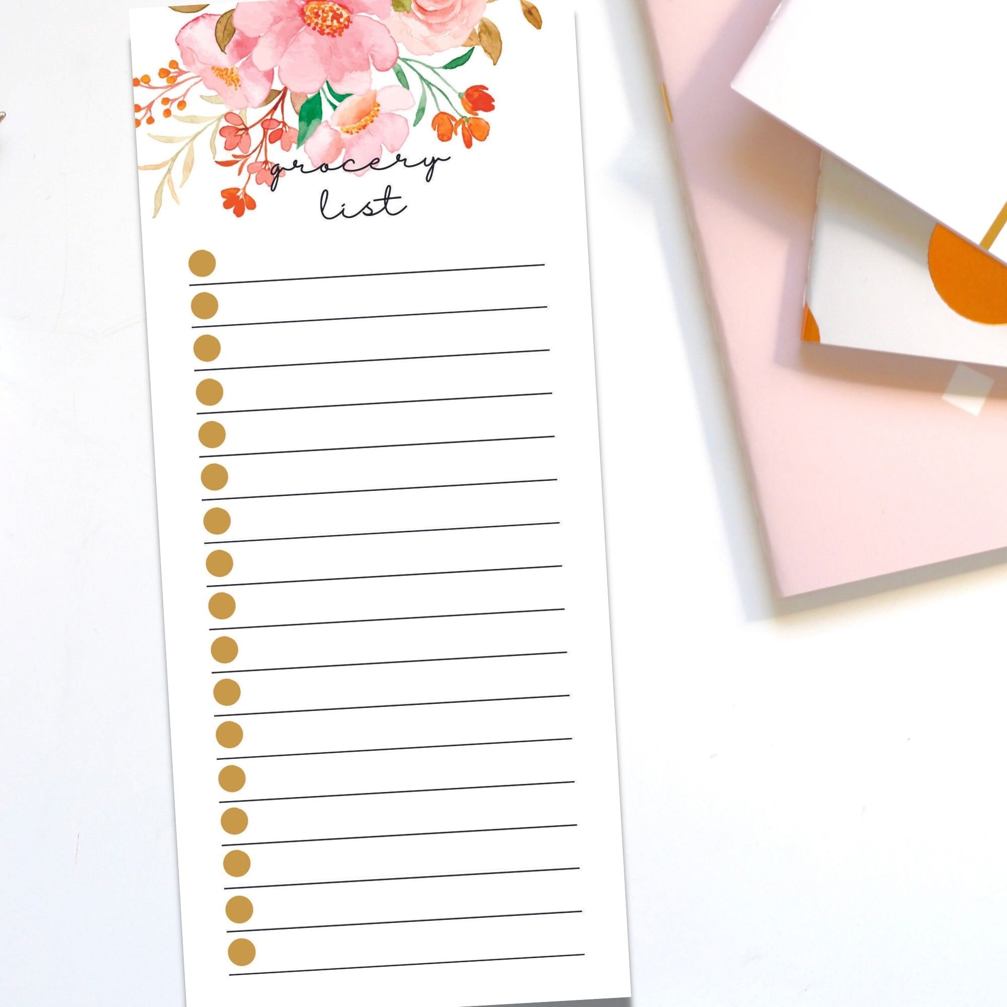 Pink Floral Printable Notepads Set, Activity Schedule, Meal Planner ...