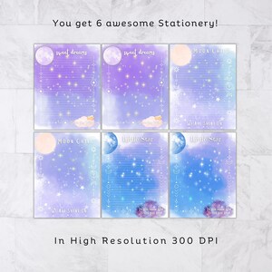 Moon Star Printable Stationery, Kids Cute Letter Paper, Printable ...