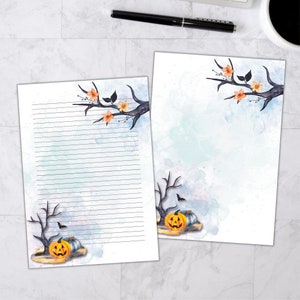 Halloween Printable Stationery, Black Cat Stationery, Letter Writing ...
