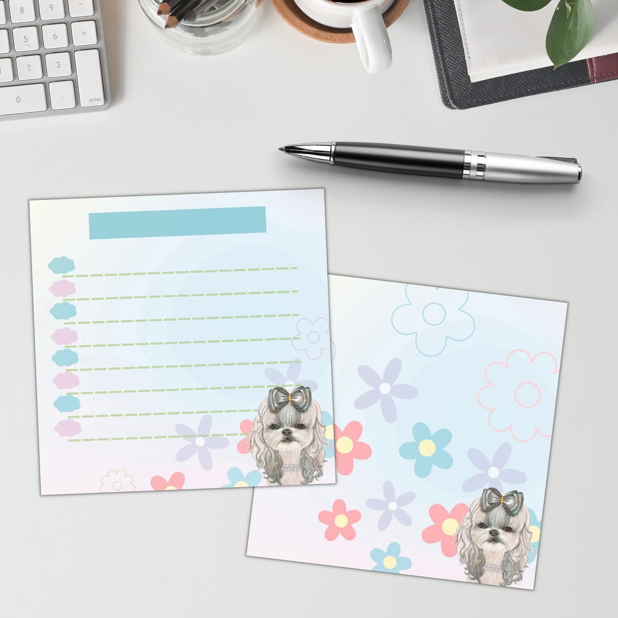 Cute Dog Printable Memo Pad, Small Note Pad, Digital Notes, Kawaii Memo ...