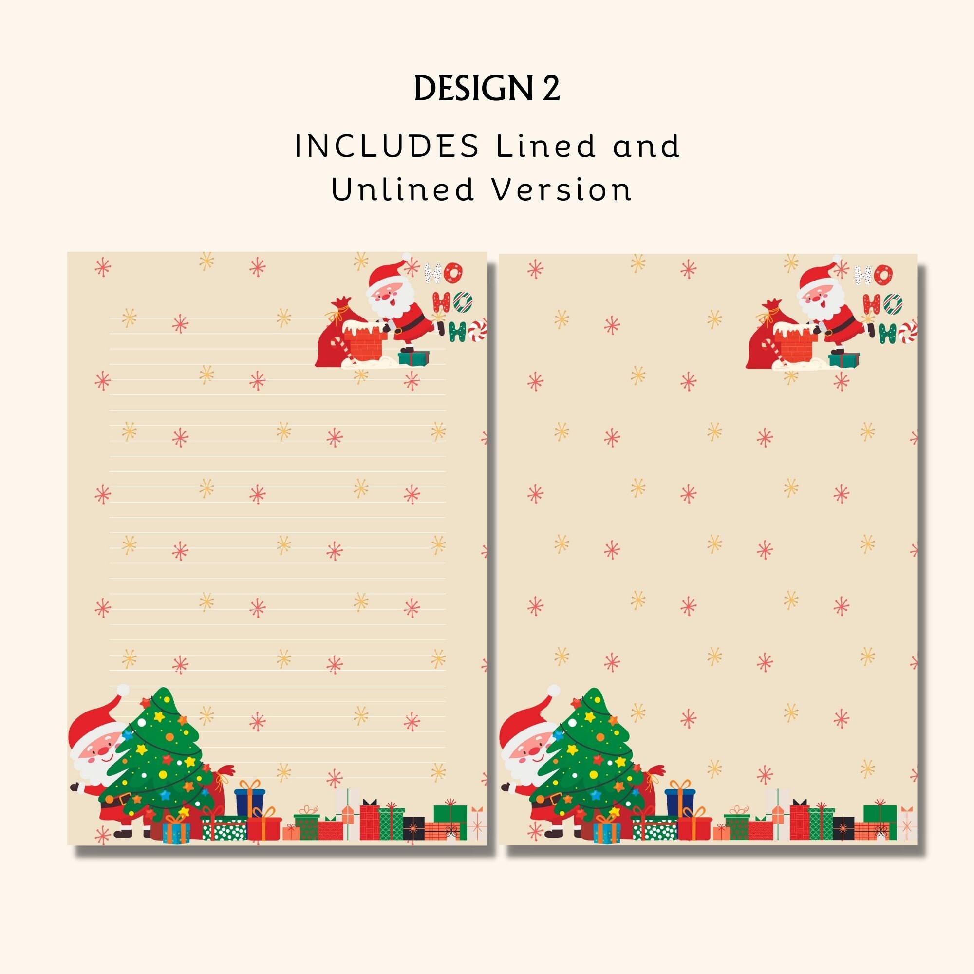 Santa Claus Christmas Printable Stationery, Cute Kids Letter Writing ...