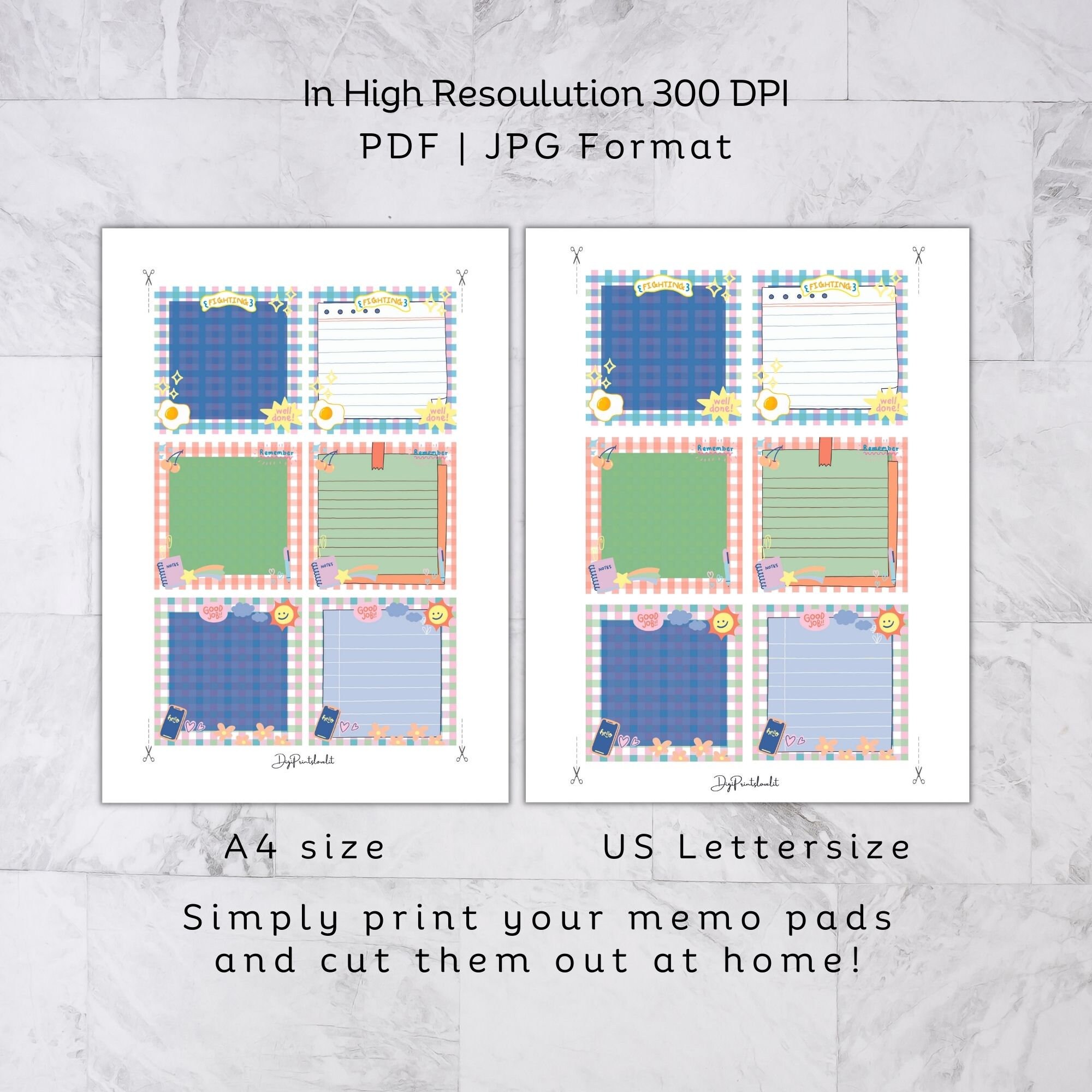 Back to School Memo Pad Printable, Cute Notepad, Kids Writing Pad ...