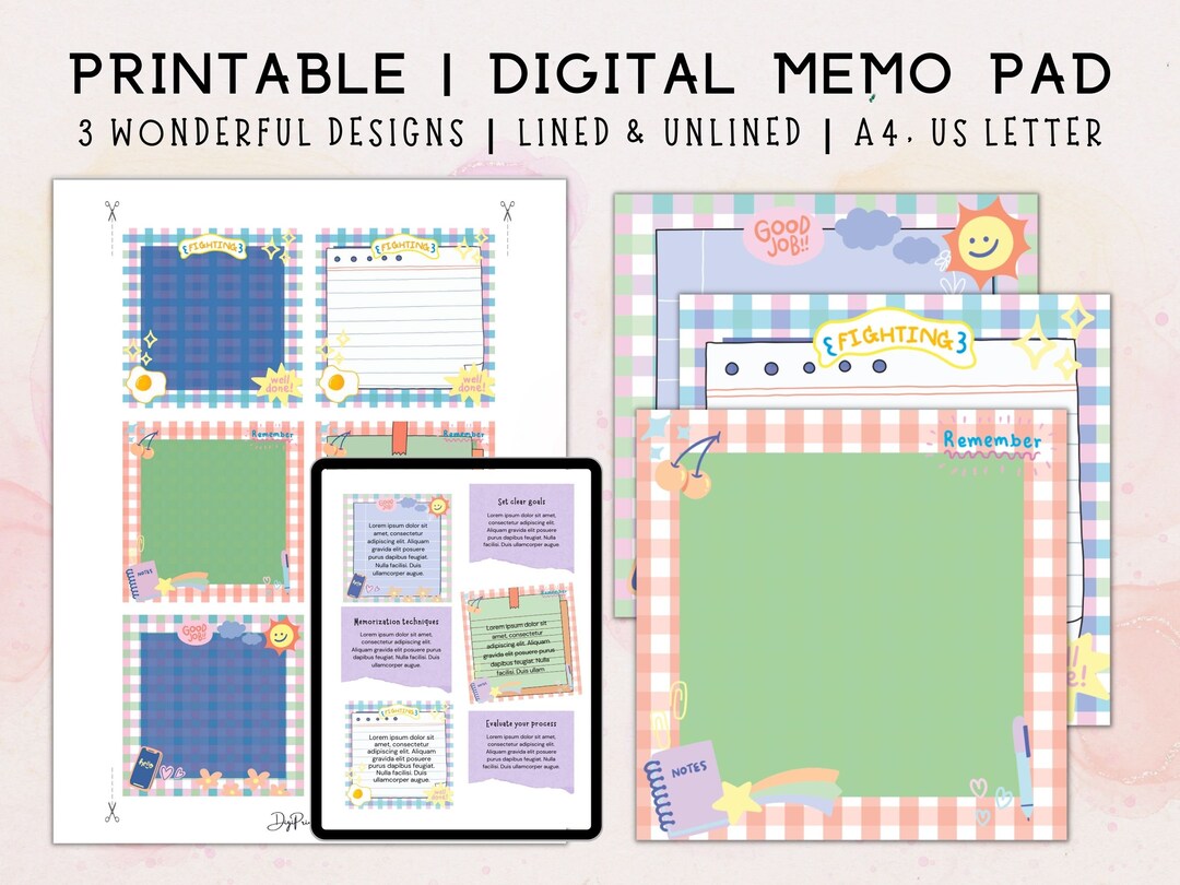 Back to School Memo Pad Printable Cute Notepad Kids Writing - Etsy