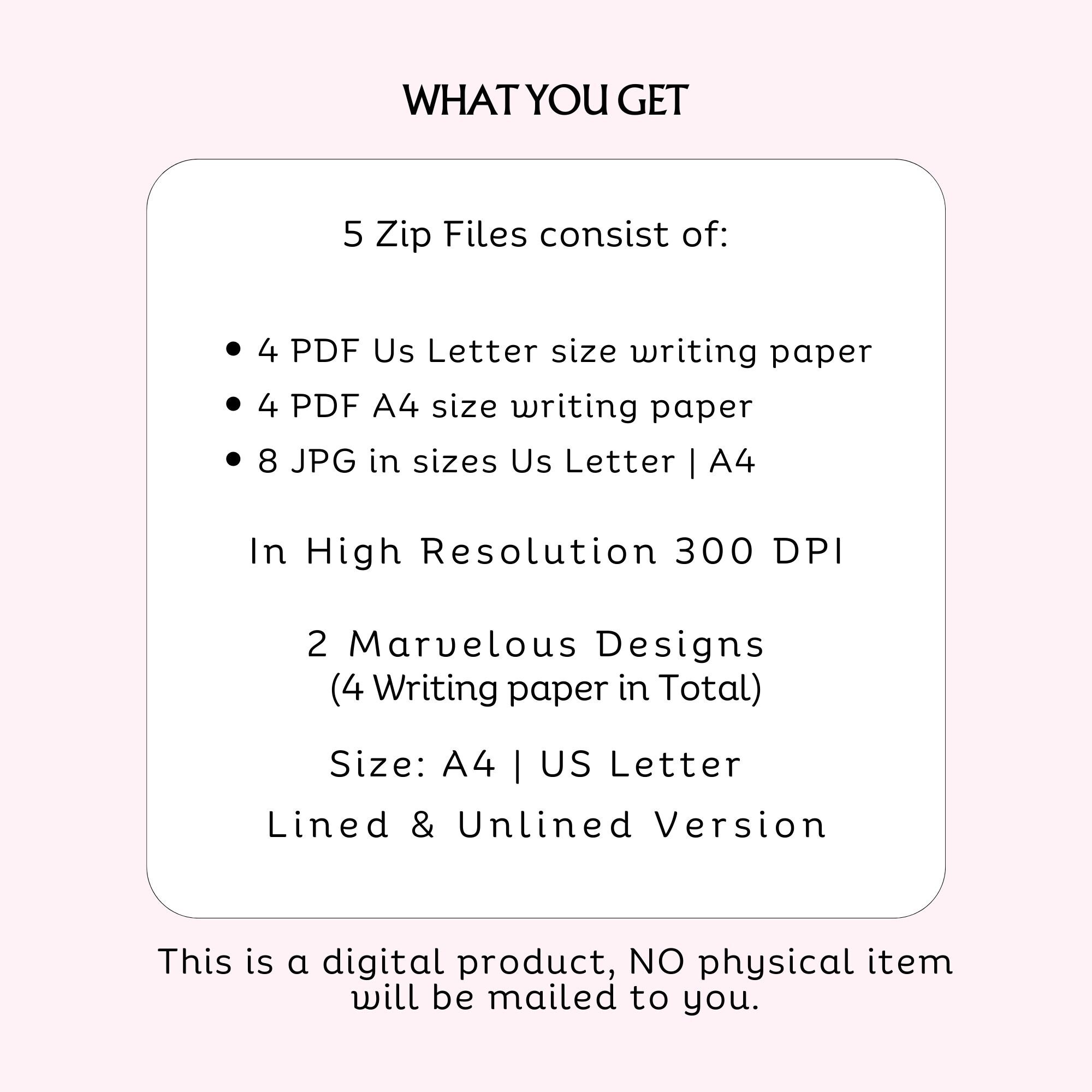 Butterfly Printable Stationery, Letter Writing Paper, Lined Unlined ...