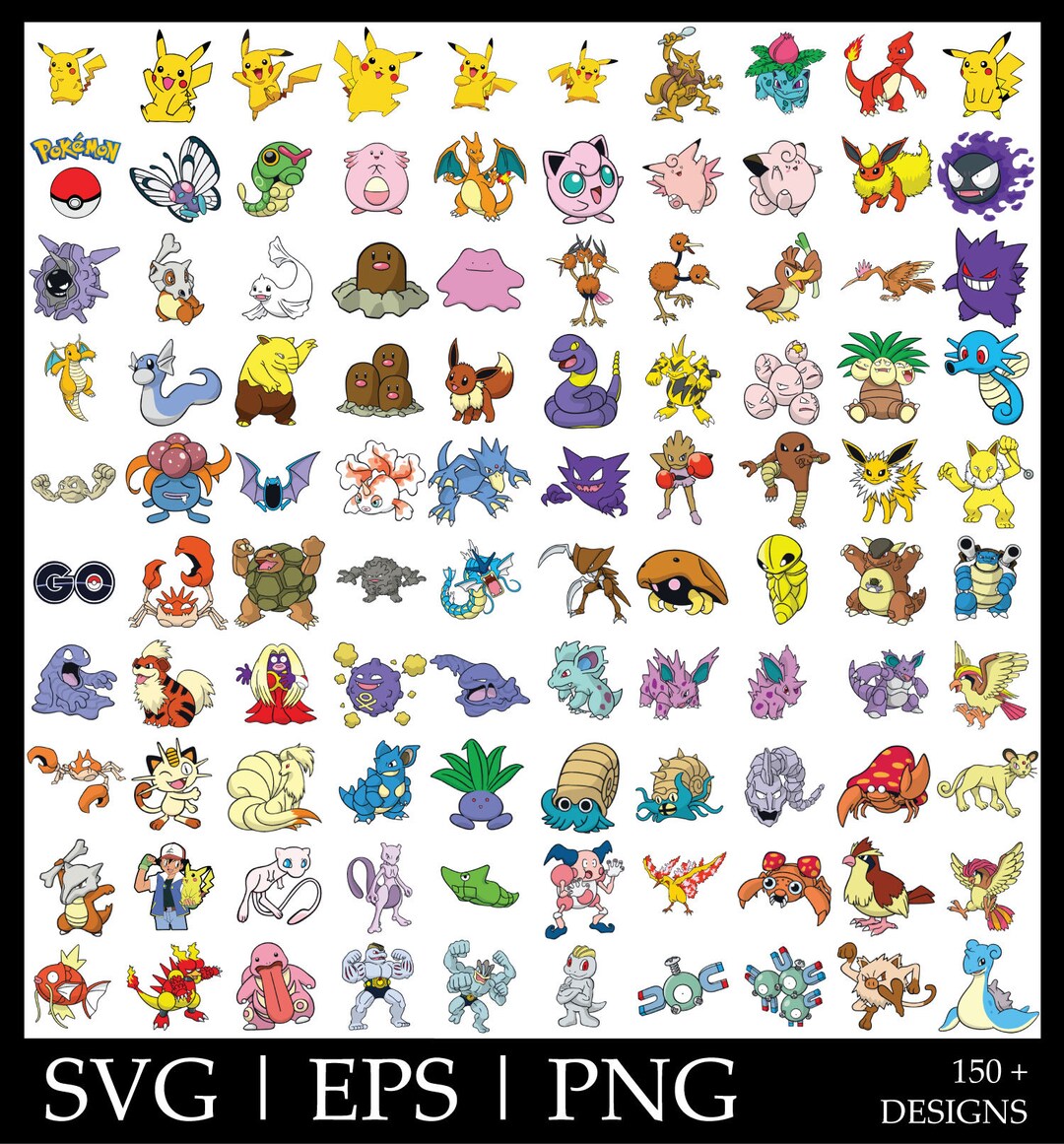 Pokemon Svg Files 200 Pokemon Bundle Svg Movie Svg Bundle - Etsy Australia
