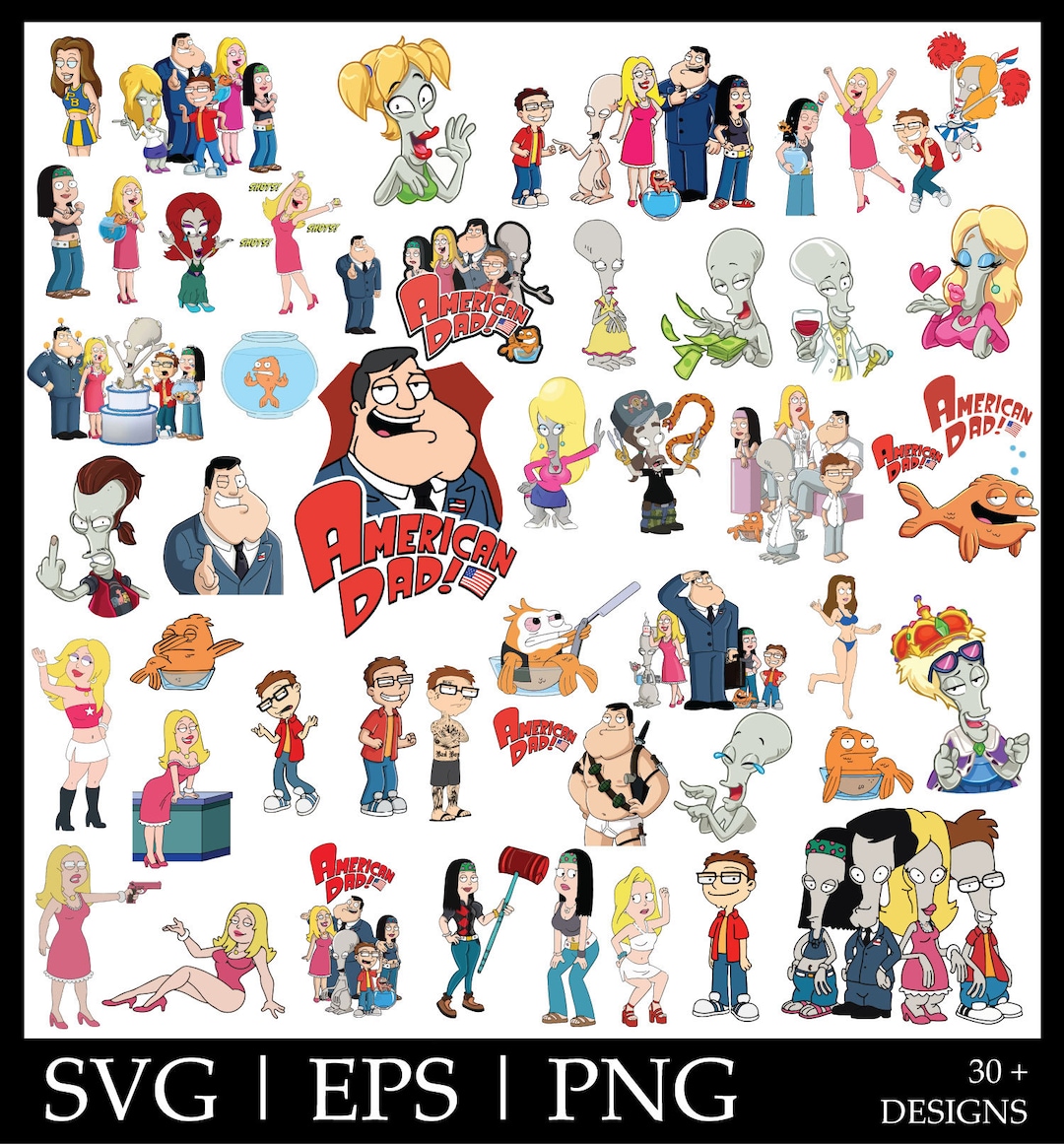 American Dad Svg- Sticker Png - Cricut Png- Files Svg- Digital Bundle ...