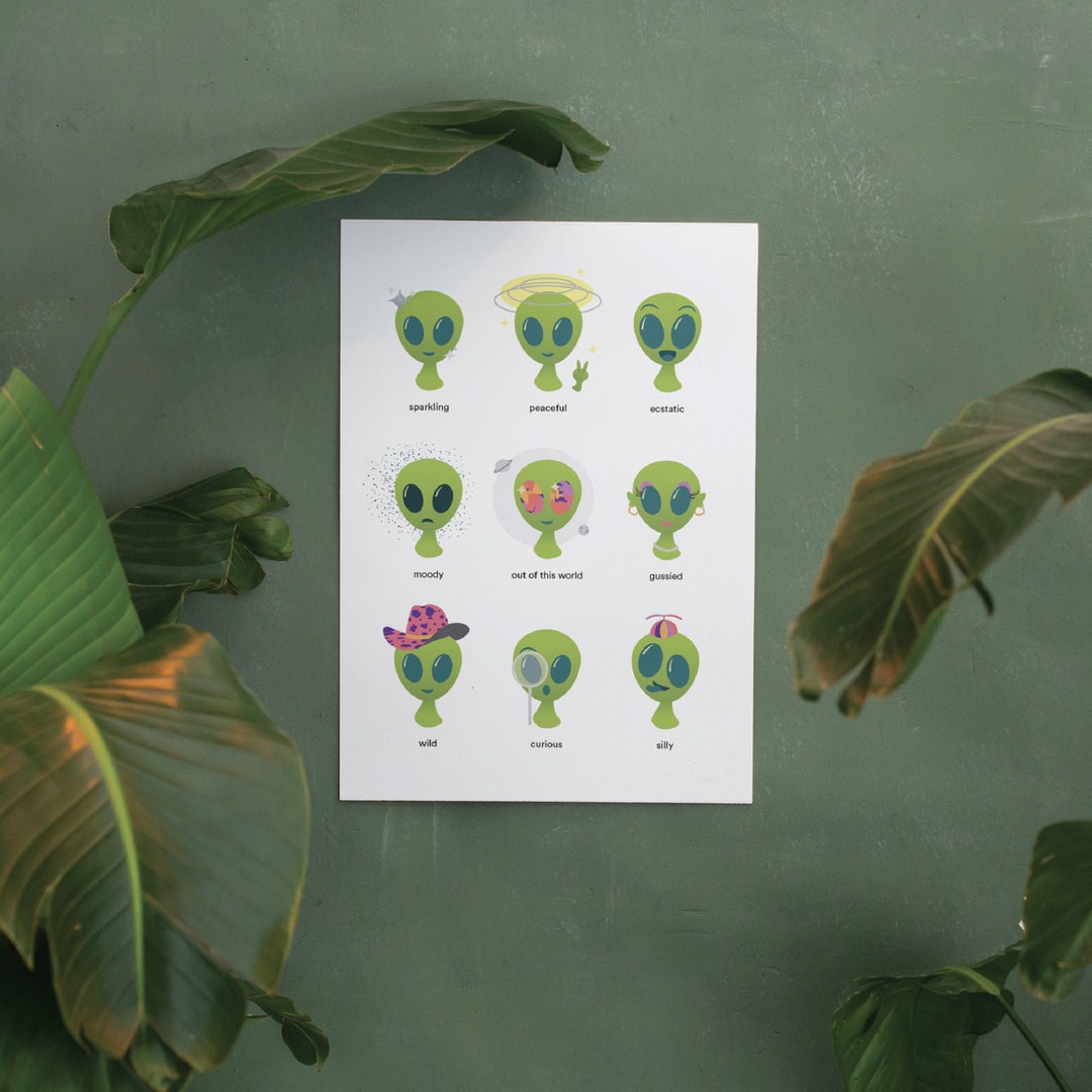 Alien Funny Feelings Moody Wall Art; DIGITAL DOWNLOAD Wall Art for All ...