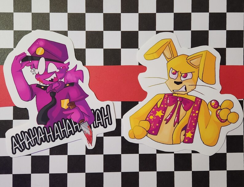 FNAF Sticker Purple Guy & Spring Bonnie - Etsy